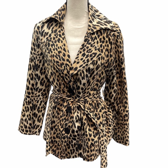 Baranda | Jackets & Coats | Baranda Leopard Print Belted Lightweight ...